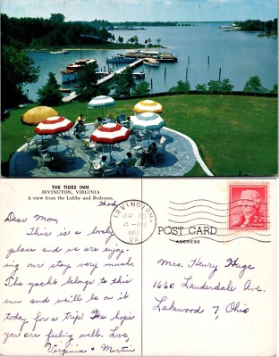 The Tides Inn Patio and Marina Irvington VA Postcard | eBay