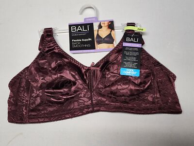 Bali Double Support Spa Closure Wireless Bra - Maroon Dusk - 38B ...