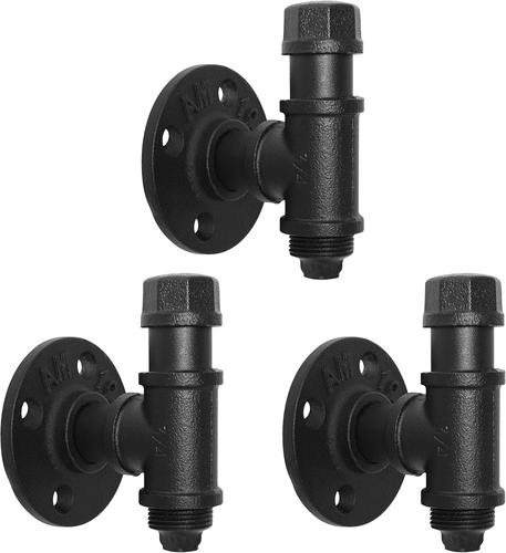 3 Pack Pipe Coat Hooks Towel Holder Industrial Rustic Robe Hook Rack ...