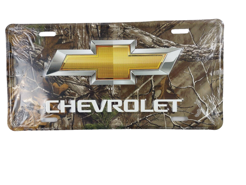 Chevrolet Logo Chevy Realtree Camo License Plate Metal Emboss Car Truck ...