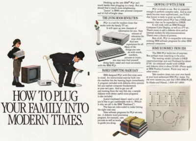 1984 IBM PC Jr: Plug Your Family Into Modern Times Vintage Print Ad | eBay