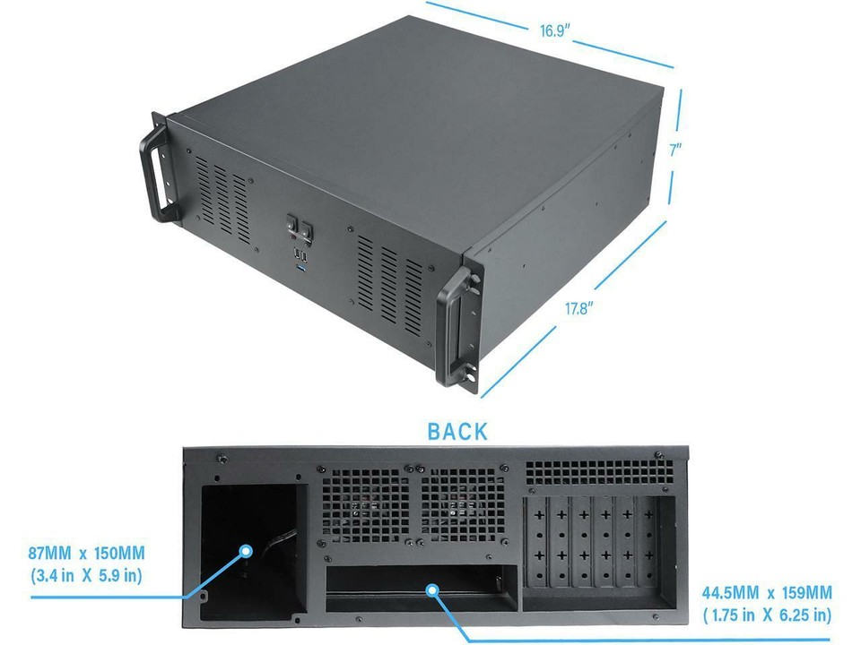Rosewill 4U Server Chassis Rackmount Case | 11x 3.5" Bays, 3x 5.25 ...