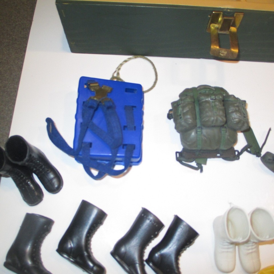 Vintage 60s GI Joe Wooden Foot Locker With Accessories | eBay