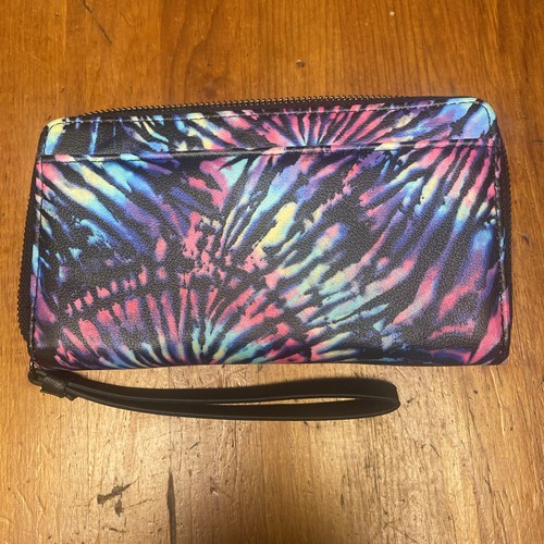 No Boundaries Women's Zip Around 7x4 Wristlet Wallet, Multi Tie Dye | eBay