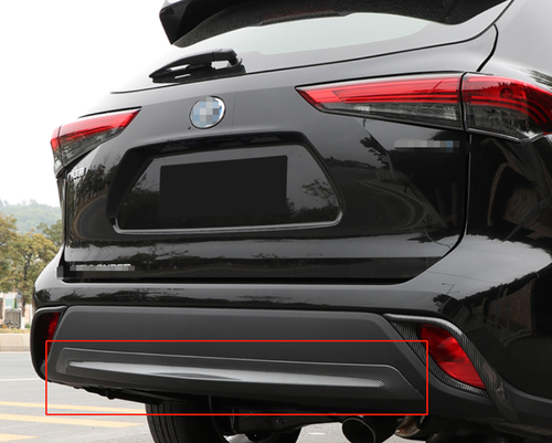 FOR Toyota Highlander Rear Bottom Bumper Trim Carbon fiber printed 2020 ...