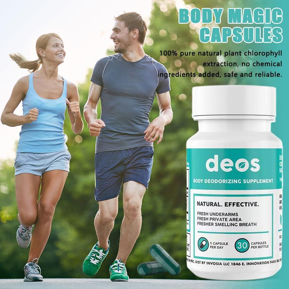 DEOS Internal Deodorant Supplement Natural Chlorophyll Capsules for ...