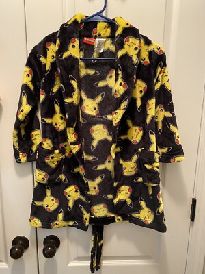 Pokemon Robe Boys 4/5 Bath Lounge Sleepwear Fluffy Soft Warm Waist Tie ...