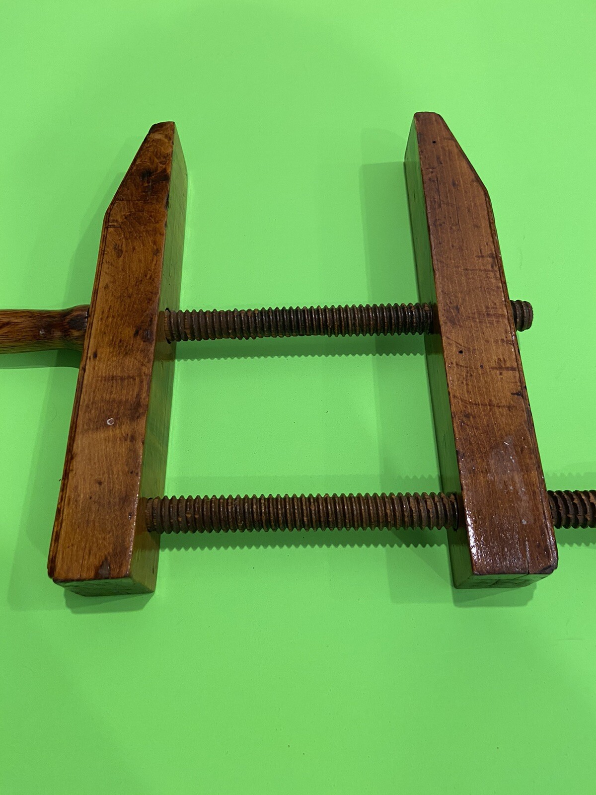 Antique Wooden Hand Screw Wood Clamp Tool Woodworking - Primitive Cabin ...