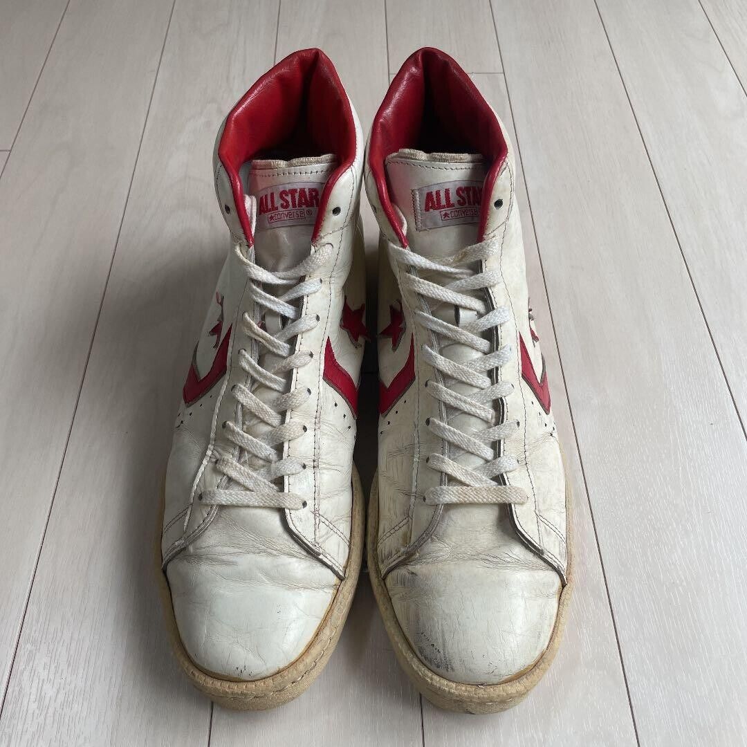 Converse Pro Leather High Cut Shoes Sneakers White Red Color Converse Pro Leather High Cut Shoes Sneakers White Red Color