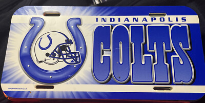Vintage Indianapolis Colts License Plate Plastic 2002 | eBay