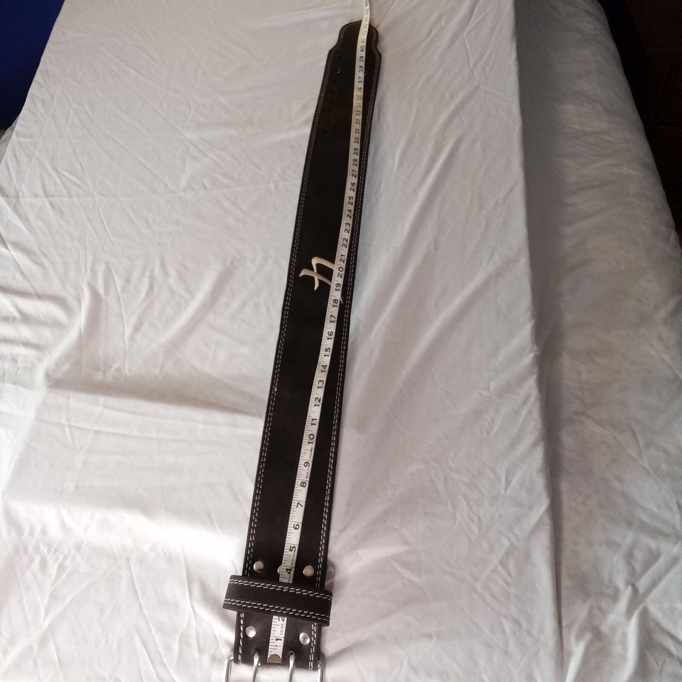 Strength Shop 10mm Double Prong Buckle Black Leather Weight Lifting ...