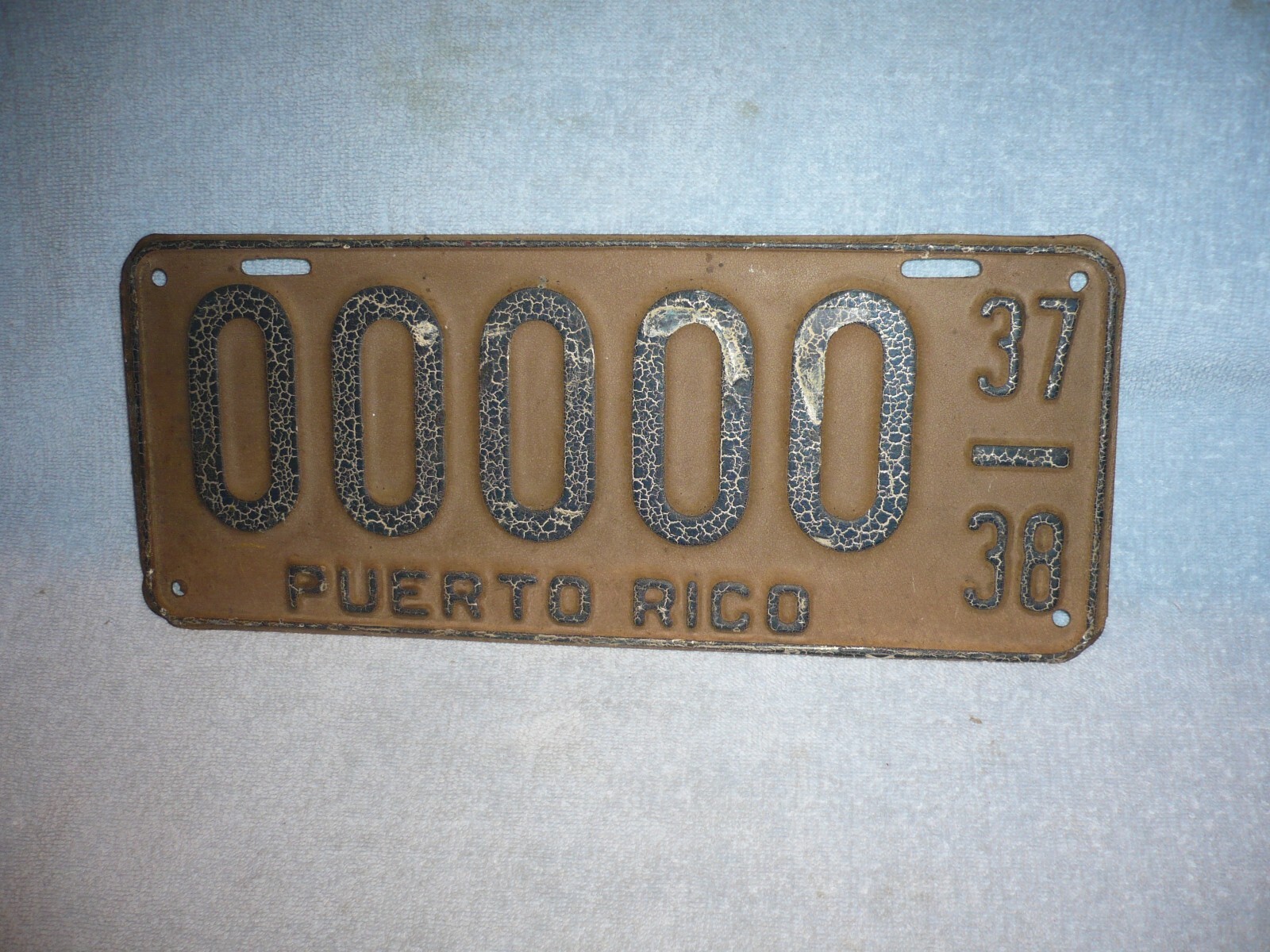 1937 1938 00000 Sample Puerto Rico License Plate | eBay