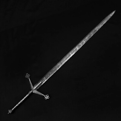 Handmade Scottish Claymore Damascus Steel Highland Claymore Black ...
