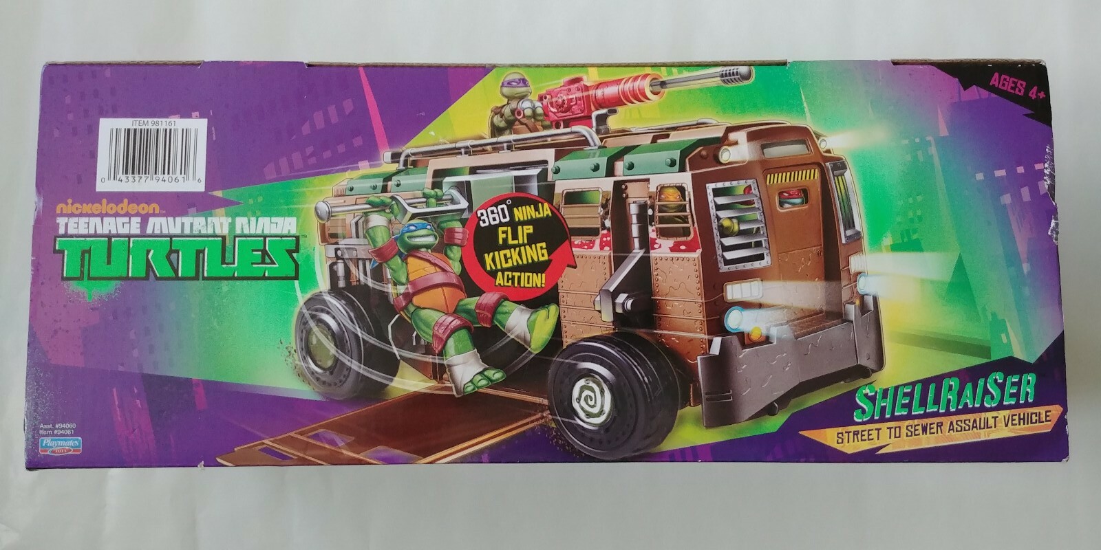 2013 Playmates TMNT Shellraiser Assault Vehicle w/ Flip Kicking Leo ...