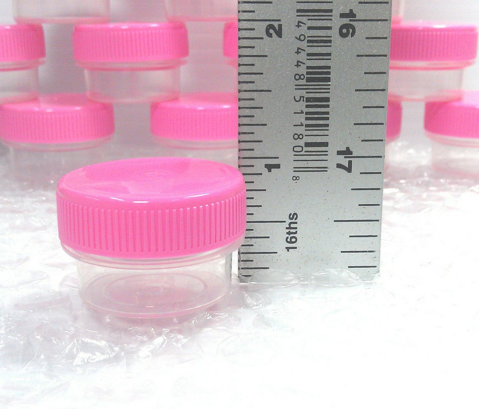 21 Empty Plastic Lip Gloss JARS 1tsp pink purple cap Posh Samples 3301 ...