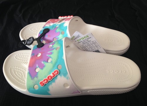 Classic Crocs Tiedye Graphic Slide Roomy Fit Unisex Size M10/W12 ...
