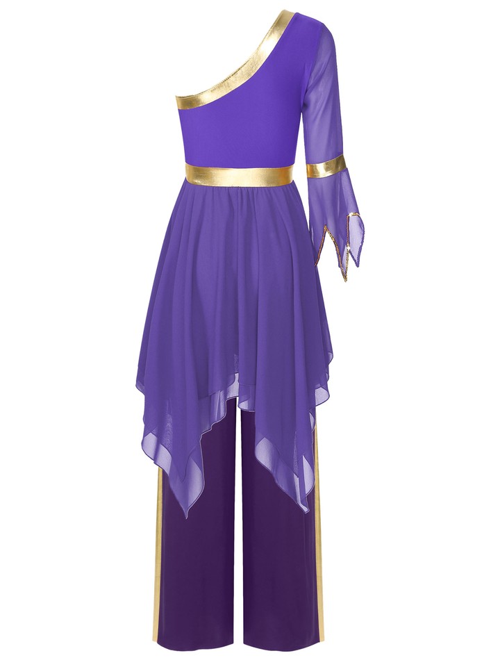 Women's Dancewear Ballroom Dress Flared Costume Shiny Dresses Praise ...