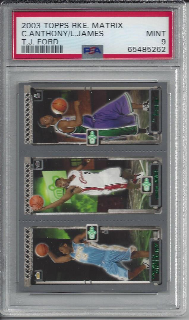 2003 Topps Rookie Matrix Lebron James, Carmelo Anthony, TJ Ford - PSA 9 ...