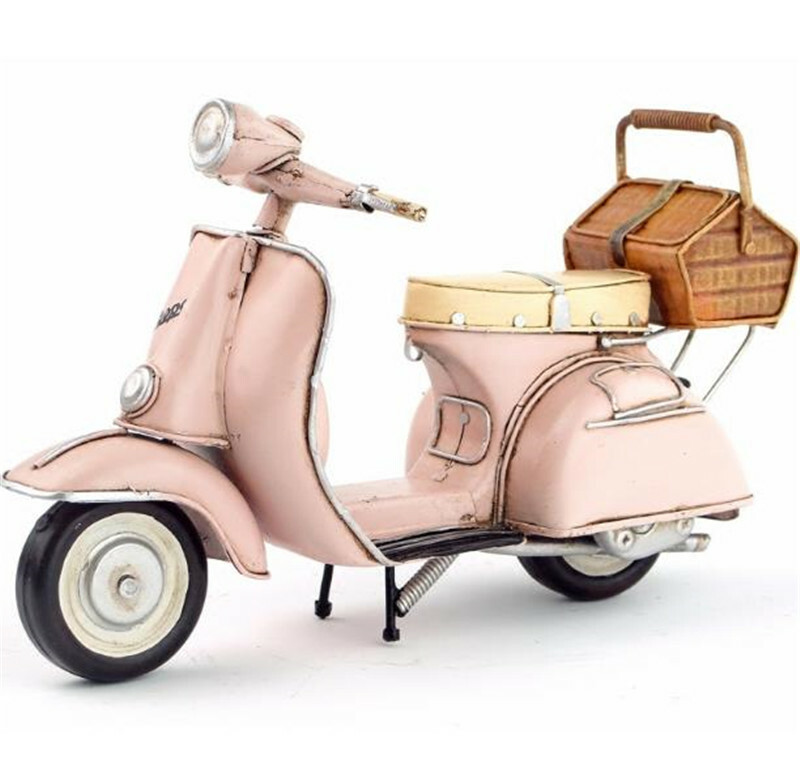 Retro Vespa Scooter Motorcycle Iron Model Handwork Toy Collectible Home ...