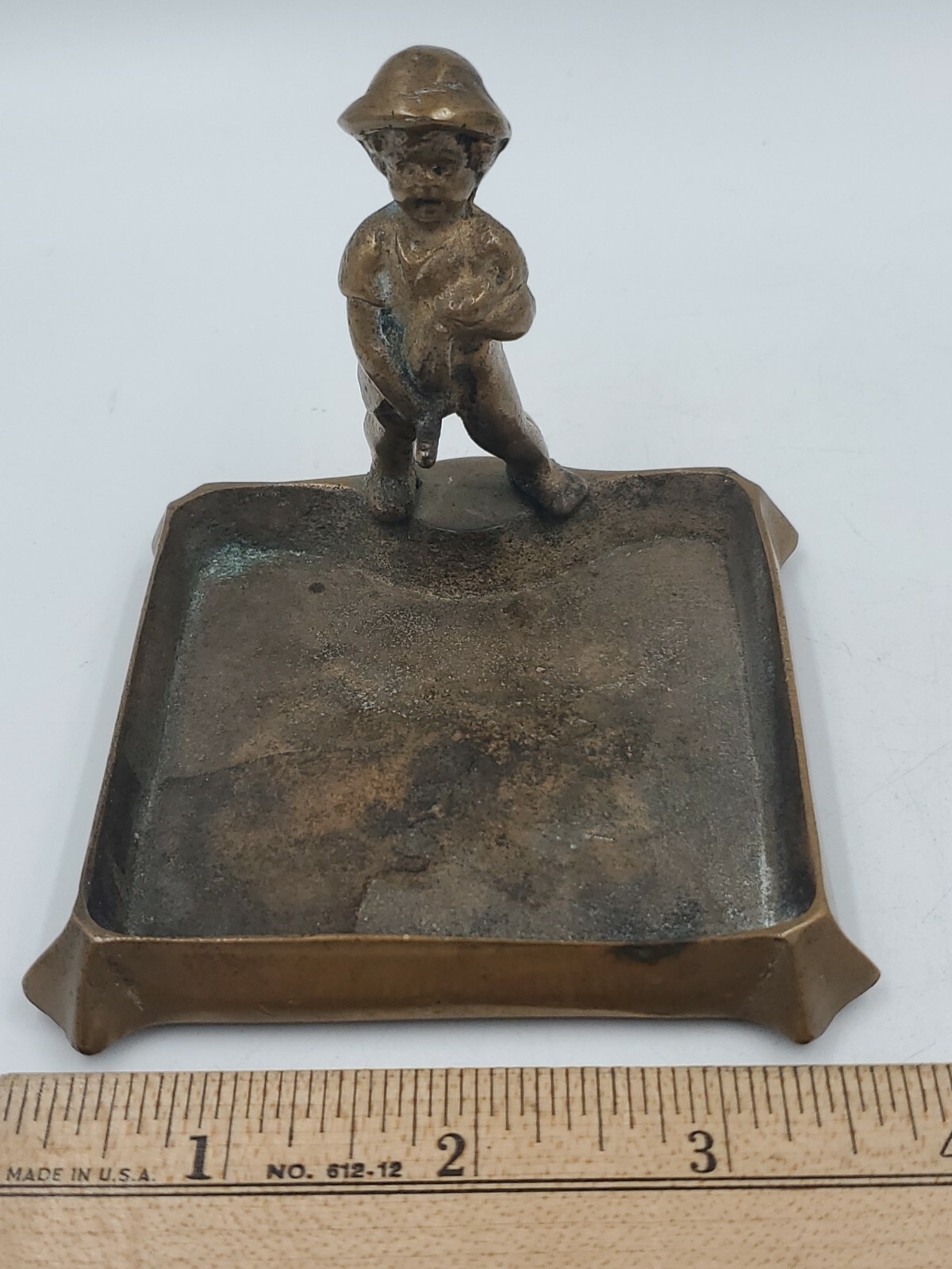 Antique BRONZE ASHTRAY TRINKET COIN DISH BOY PEEING MANNEKEN PIS (1917 ...