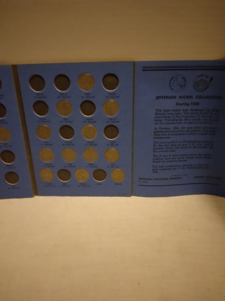 LOT /3 WHITMAN UNITED STATES COIN BOOKS OF JEFFERSON NICKELS 1938-1970 ...