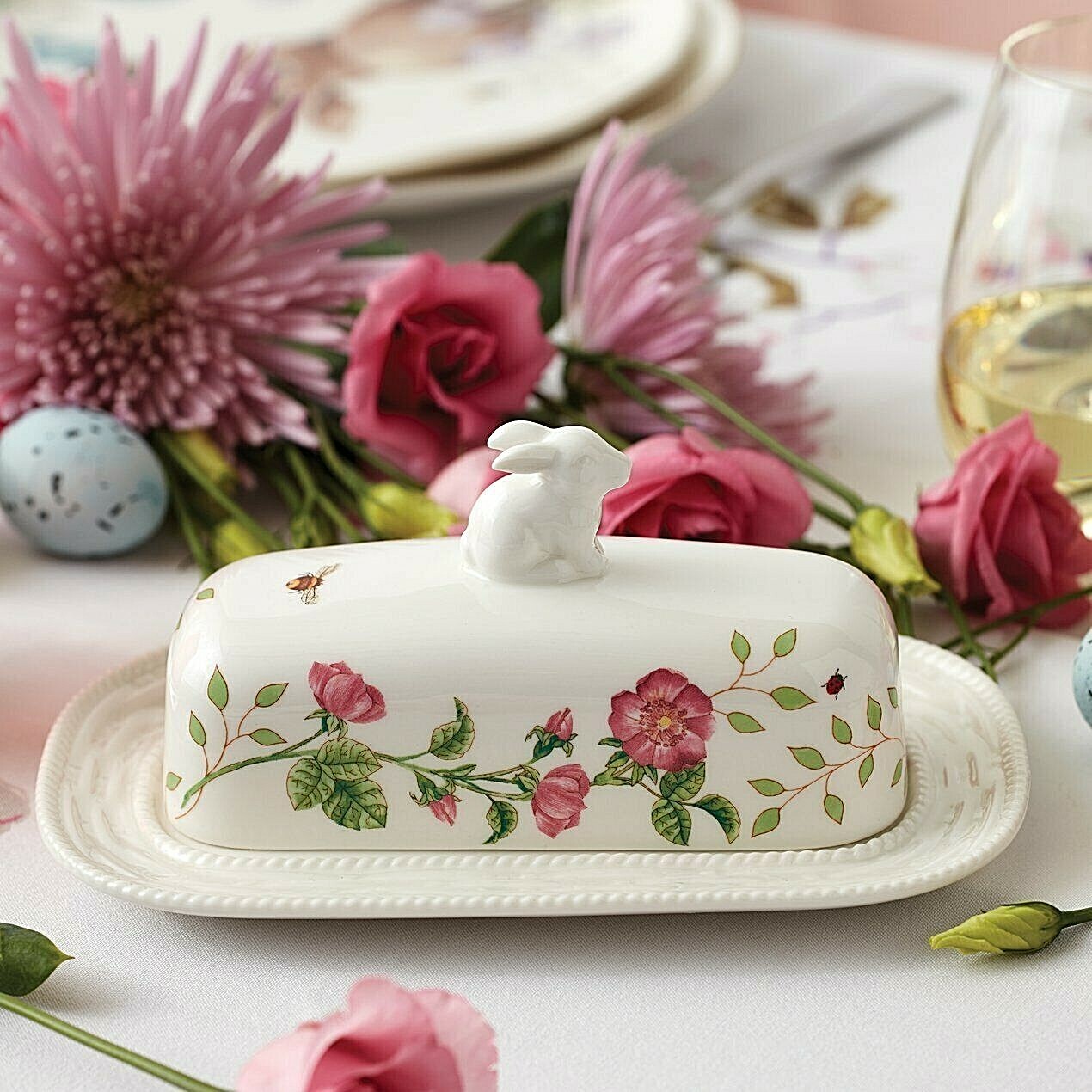 Lenox Butterfly Meadow with Bunny Butter Dish ~~ NEW ~~ | eBay