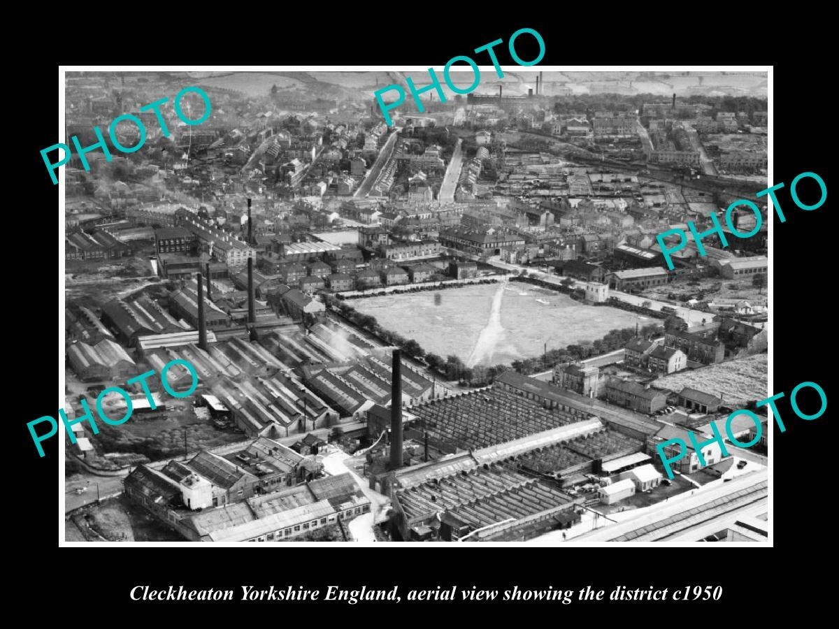OLD 8x6 HISTORIC PHOTO CLECKHEATON YORKSHIRE ENGLAND AERIAL VIEW c1950 ...