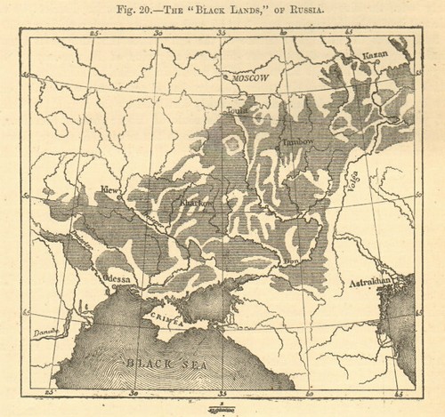 The "Black Lands" of Russia. Ukraine. Chernozem. Sketch map 1886 old | eBay