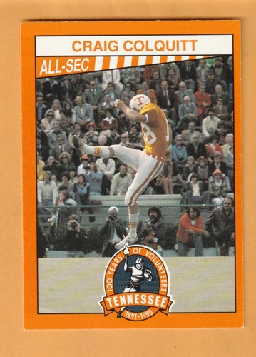 Craig Colquitt Tennessee Volunteers 1990 Card #191 Pittsburgh Steelers ...