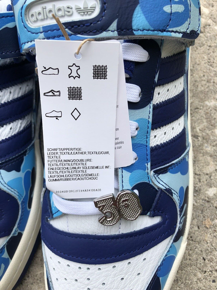 Adidas Forum 84 Low BAPE Blue Camo 30th Anniversary Shoes ID4772 Men Sz ...