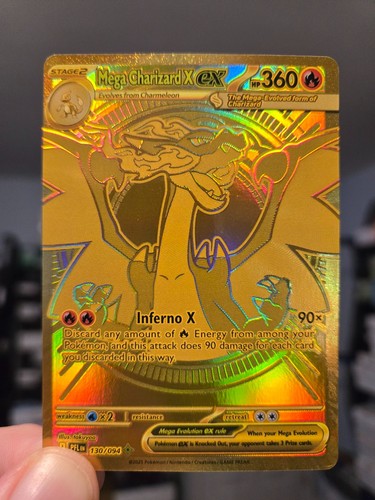 Pokémon TCG Mega Charizard X ex 130/094 Gold Secret Rare Phantasmal ...