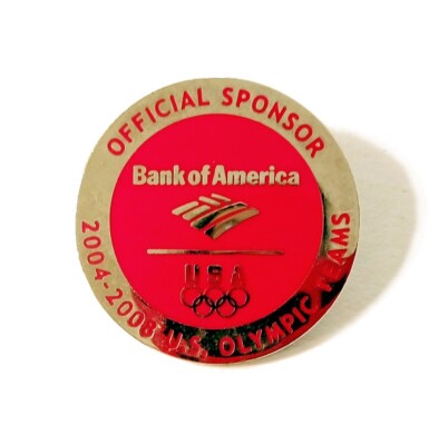 US Olympic Teams Official Sponsor Pin 2004-2008 Bank of America Red ...