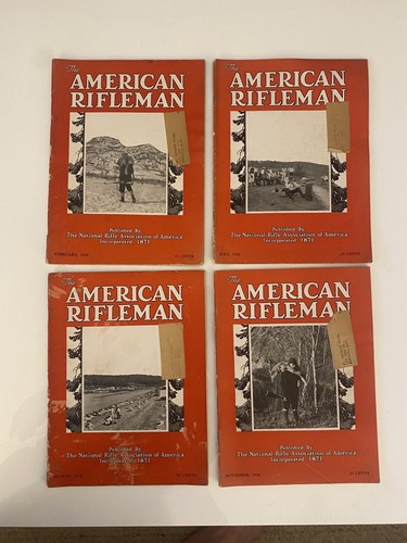 4-1936 NRA American Rifleman Magazines Feb July Aug Nov Issues. Good ...