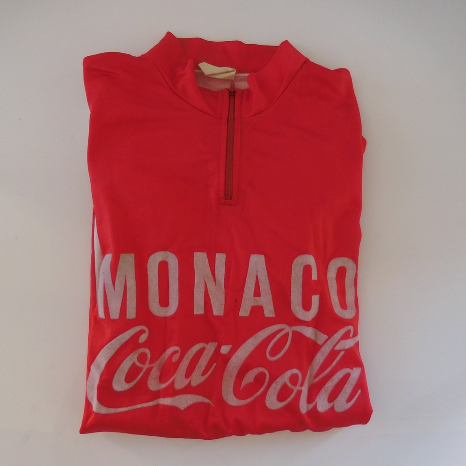 Short Sleeve Cycling Jersey MONACO COCA-COLA VITUS PATRICK NICOLAS 1985 ...