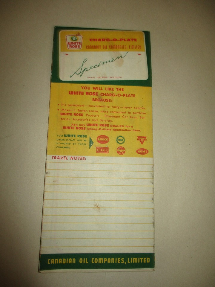 1960 ONTARIO WHITE ROSE Oil Company Map : Stayner ON Dealer Stamp | eBay