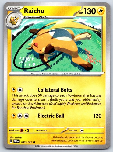 Raichu - Temporal Forces 052/162 Pokemon 151 Card | eBay