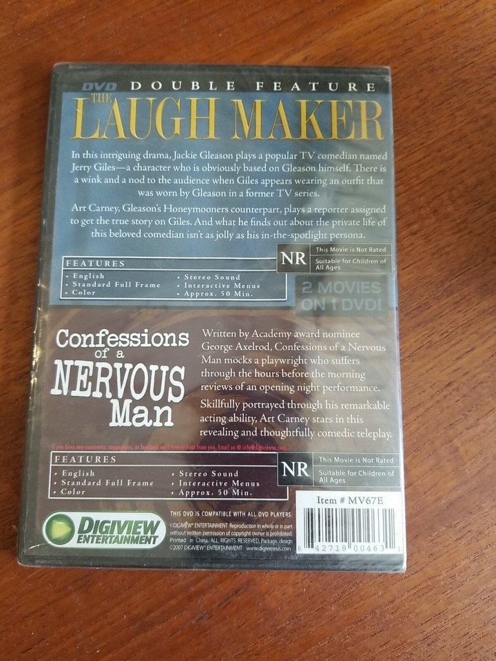 Double Feature: The Laugh Maker/Confessions of a Nervous Man (DVD, 2007) 842718004631| eBay