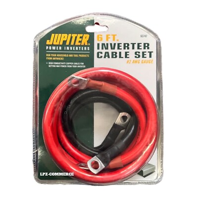BRAND NEW Jupiter Power Inverters 3 Foot Inverter Cable Set 2 AWG USA ...