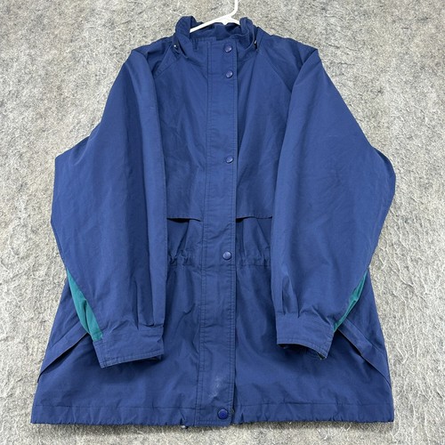 VTG Eddie Bauer Jacket Womens L Blue Teal Full Zip Lined Windbreaker ...