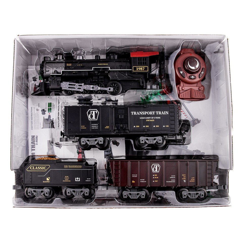 Remote Control Big Scale Steam Train Set with Sound & Light Freight ...