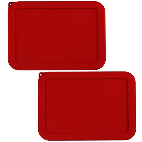 6 Cup Rectangle Silicone Storage Cover Lids for Pyrex 7211-PC Glass ...