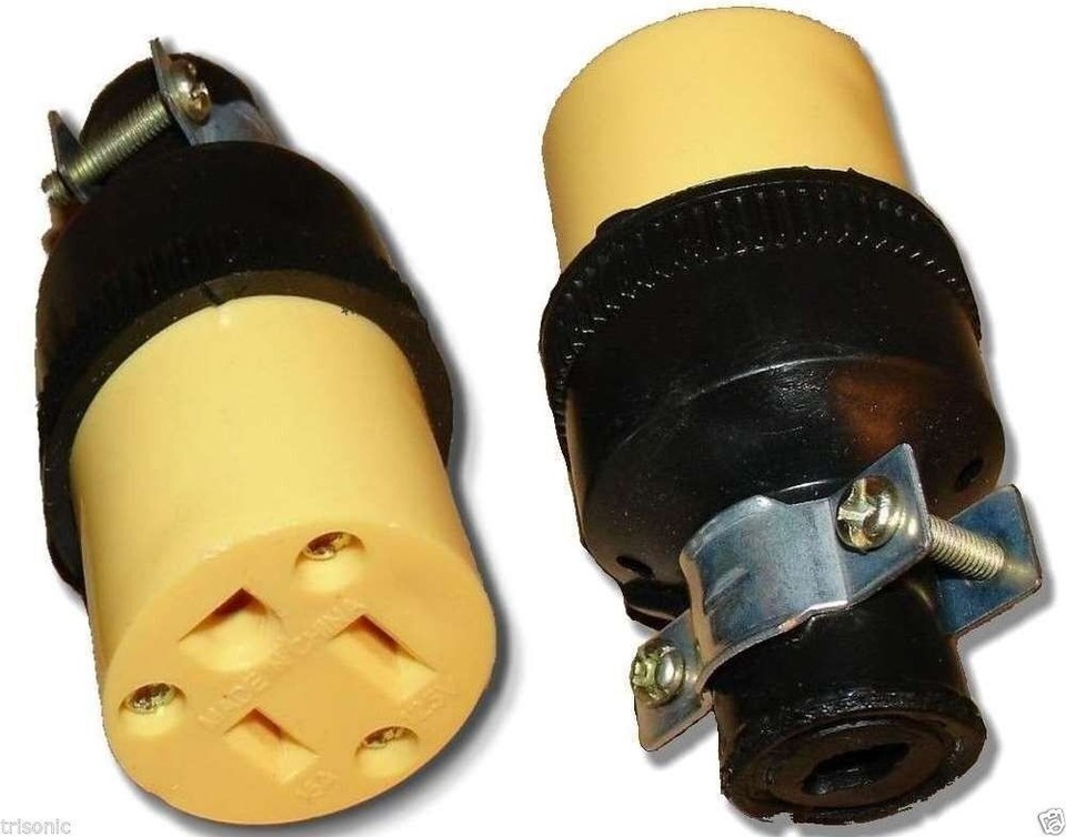 5PC Male&5PC Female Extension Cord Replacement Electrical End Plugs ...