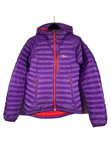 RAB Women Pertex Ripstop Purple Microlight Alpine Puffer Jacket Size M ...