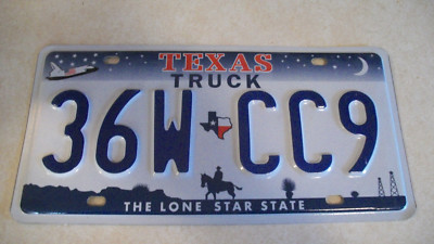Texas shuttle license plate 36W CC9 | eBay