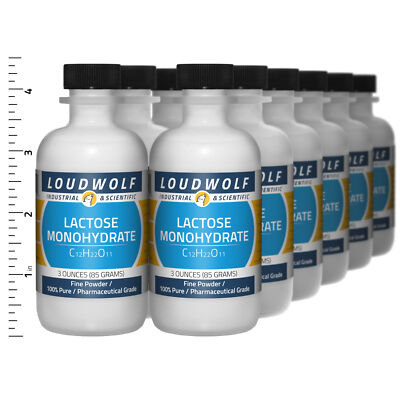 Lactose Monohydrate 2.3 lb Total (12 Bottles) Pharmaceutical Grade Fine ...