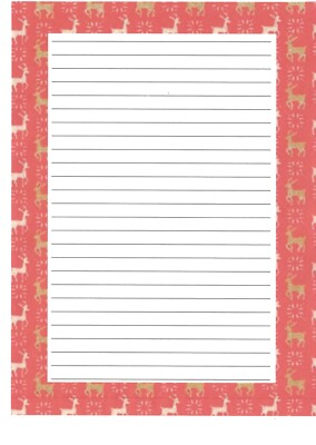 20 Sheets 5 Envelopes A5 Letter Writing Set: Christmas Gold Deer | eBay