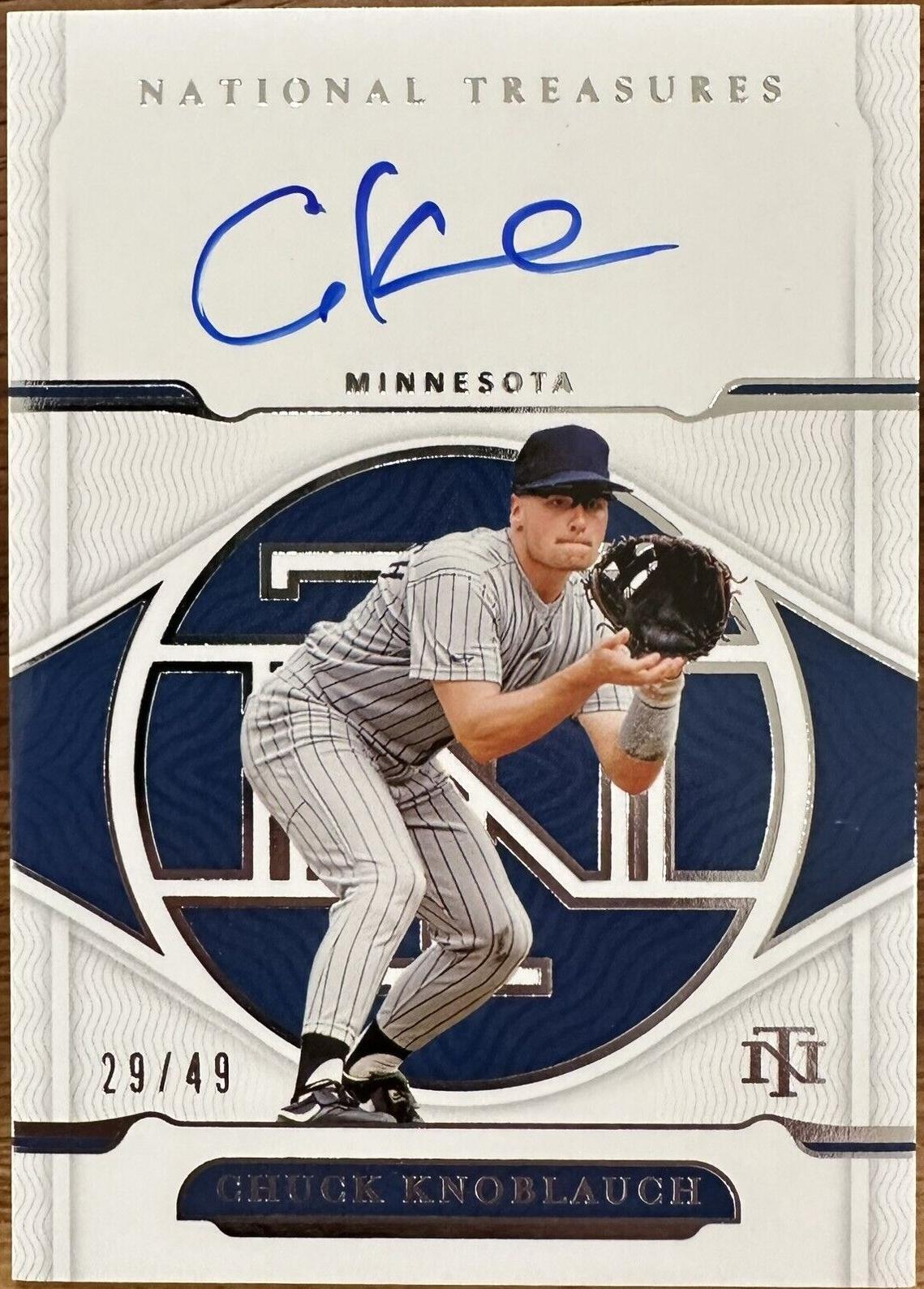 2022 Panini National Treasures - Signatures Chuck Knoblauch #S-CK /49 ...