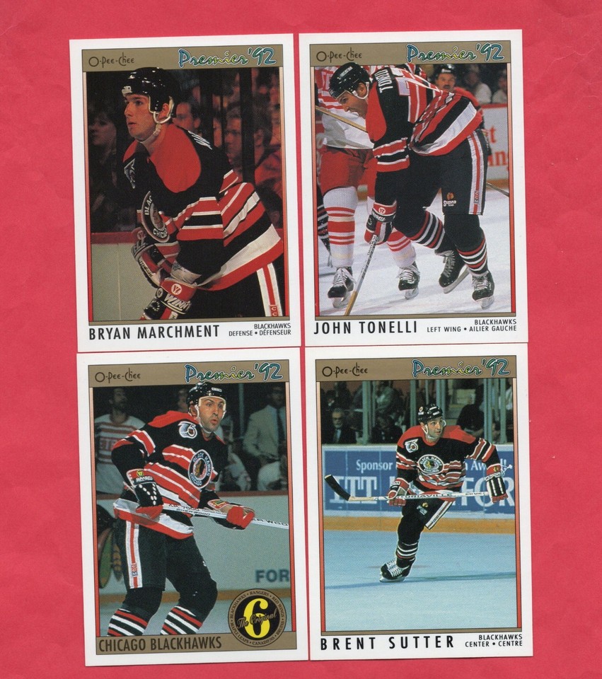 1991-92 O Pee Chee Chicago Blackhawks Team Set 13 cards, Chris Chelios ...