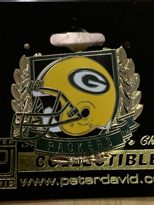 Green Bat Packers NFL Wreath Crest PETER DAVID PIN New | eBay