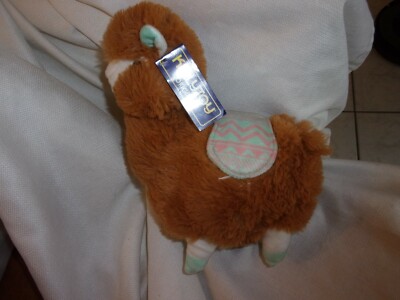 2018 Kellytoy Brown Tan Alpaca Llama with Saddle, 12", new nwt PLUSH ...